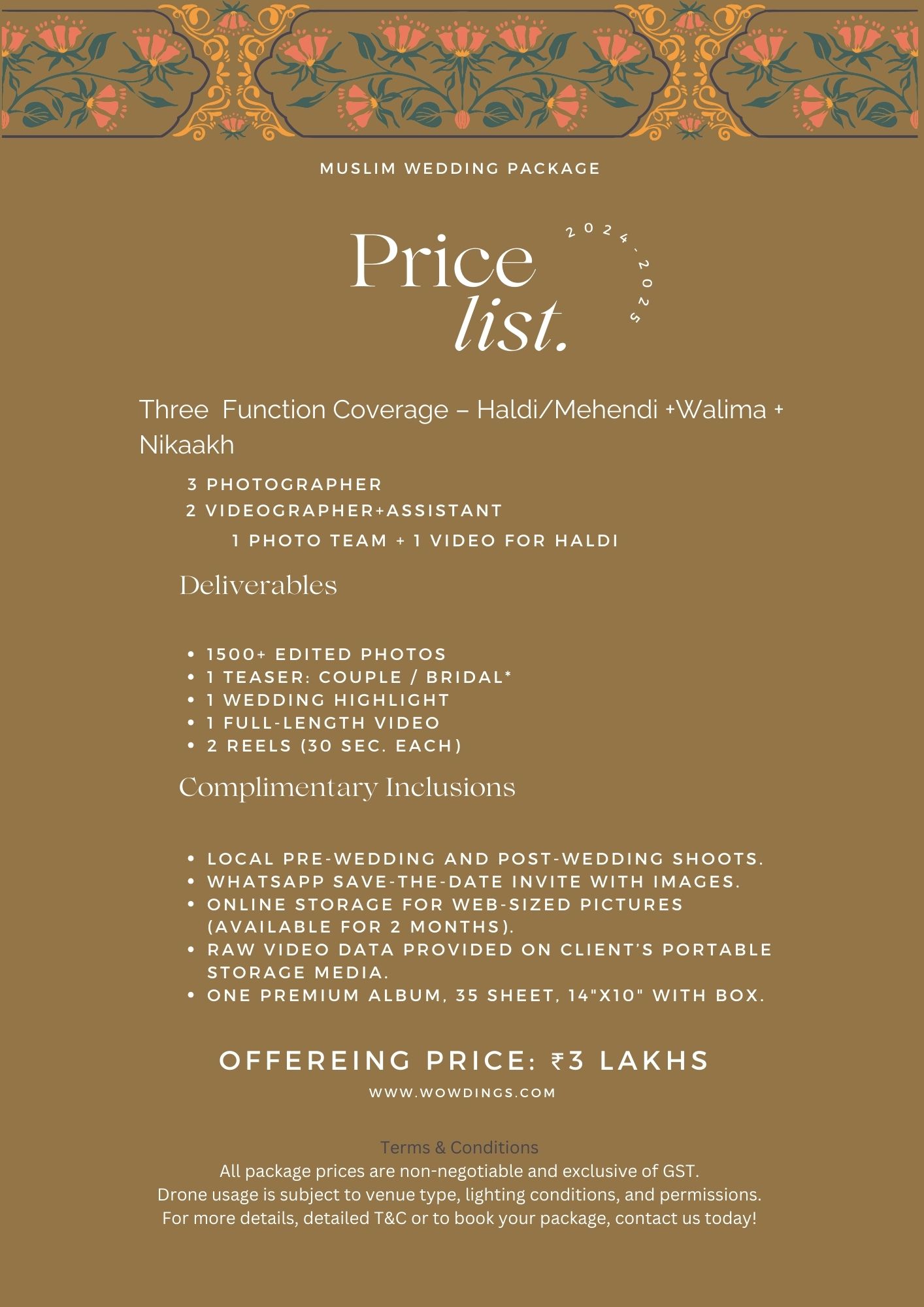 MUSLIM WEDDING PACKAGE • Budget Pricing • Wowdings